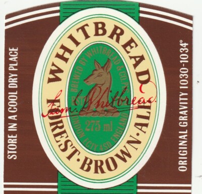 BEER BOTTLE LABEL - WHITBREAD BREWERY - FOREST BROWN ALE (B) | eBay UK