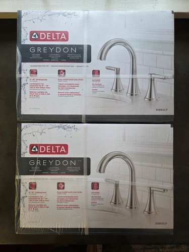 (x2) New Delta Greydon 8 in Widespread 2-Handle Bathroom Faucets Chrome ...