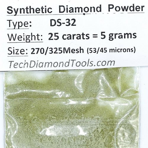 TechDiamondTools Diamond Powder 270 Grit 53-45 Microns, 25 cts = 5 ...