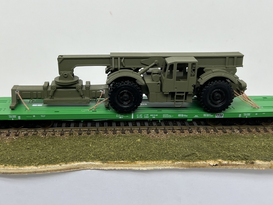 Spring Mills Depot flat with ARMY KALMAR loader, Ho Scale new custom ...