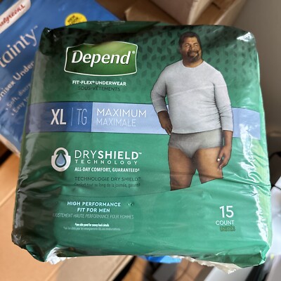 Depend FIT-FLEX Incontinence Underwear for Men Maximum Absorbency XL ...