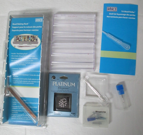 AMACO Polymer Clay Bead Baking Rack And TRI-BEAD Roller Set Made In USA ...