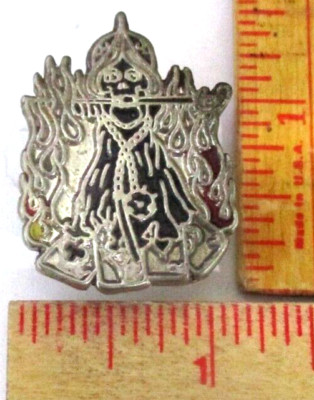 flaming Demon pin unusual vintage collectible old Demonic Devil flames ...