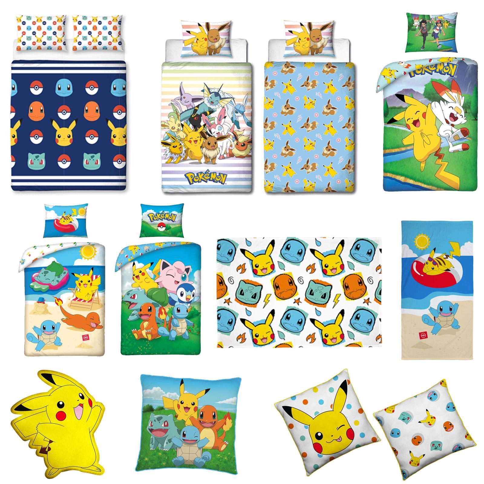 POKEMON BEDROOM PIKACHU POKEBALL - DUVET COVER SETS, CURTAINS, CUSHIONS ...