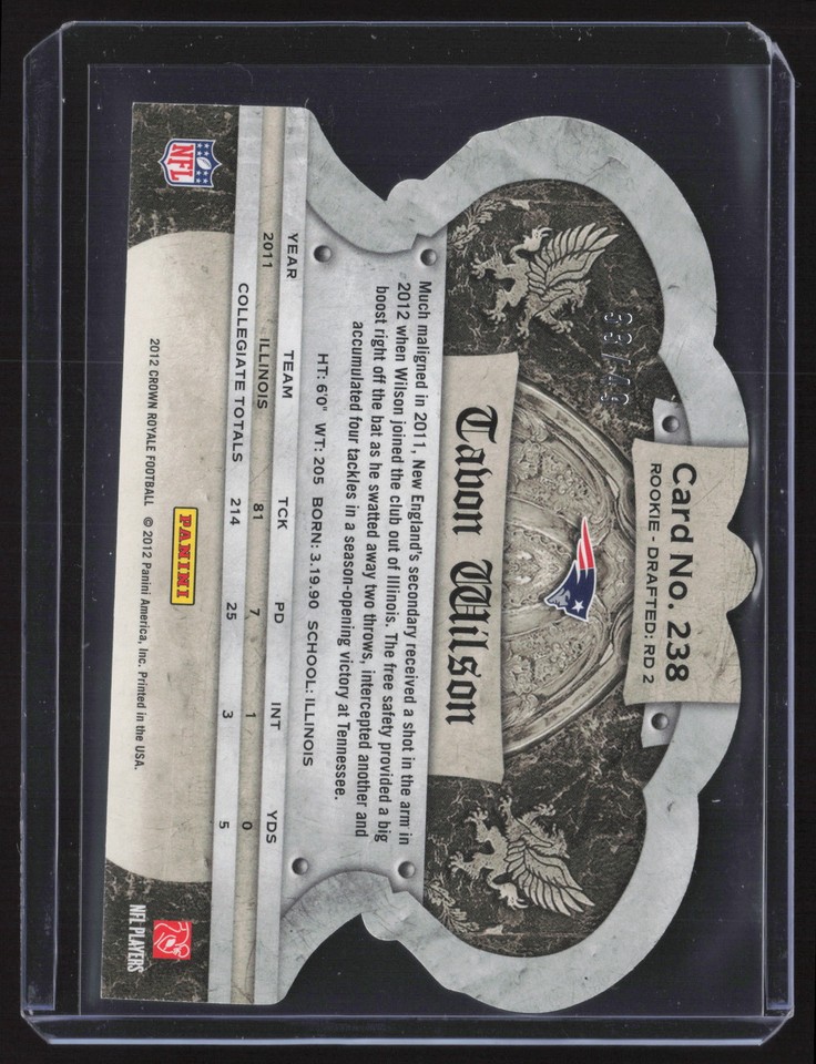 2012 Crown Royale Tavon Wilson Green Crown /49 Rookie Card RC #238 | eBay