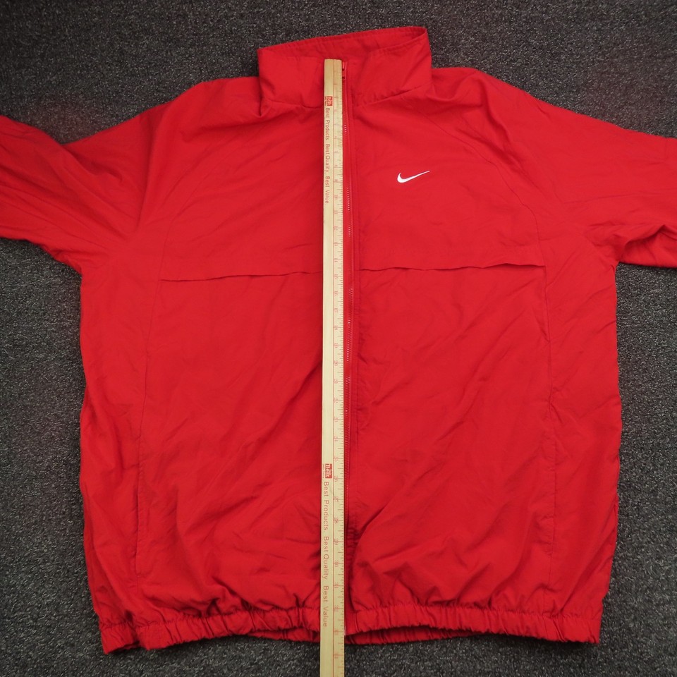 Nike Jacket Mens 4XL Red Full Zip Windbreaker Swoosh Lightweight ...