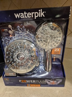 Waterpik Dual Shower Head and Handheld Shower Head Chrome - 8 Sprays ...