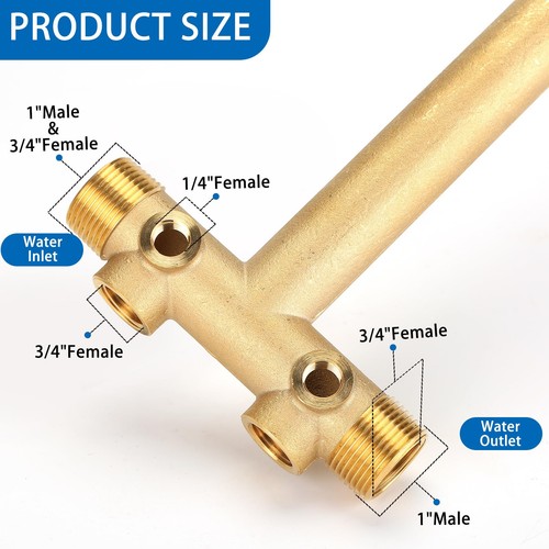 1"x 11"Well Pressure Tank Tee Kit with 40/60psi Pressure Switch,Brass ...