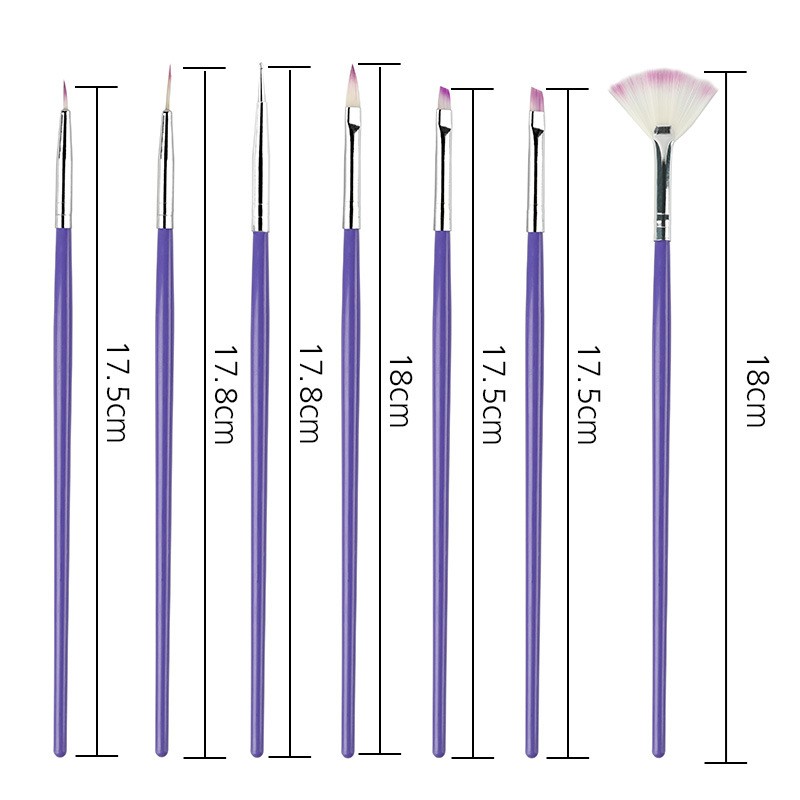 7PCS Professional Nail Art Brushes Design Dotting Painting Drawing Pen ...