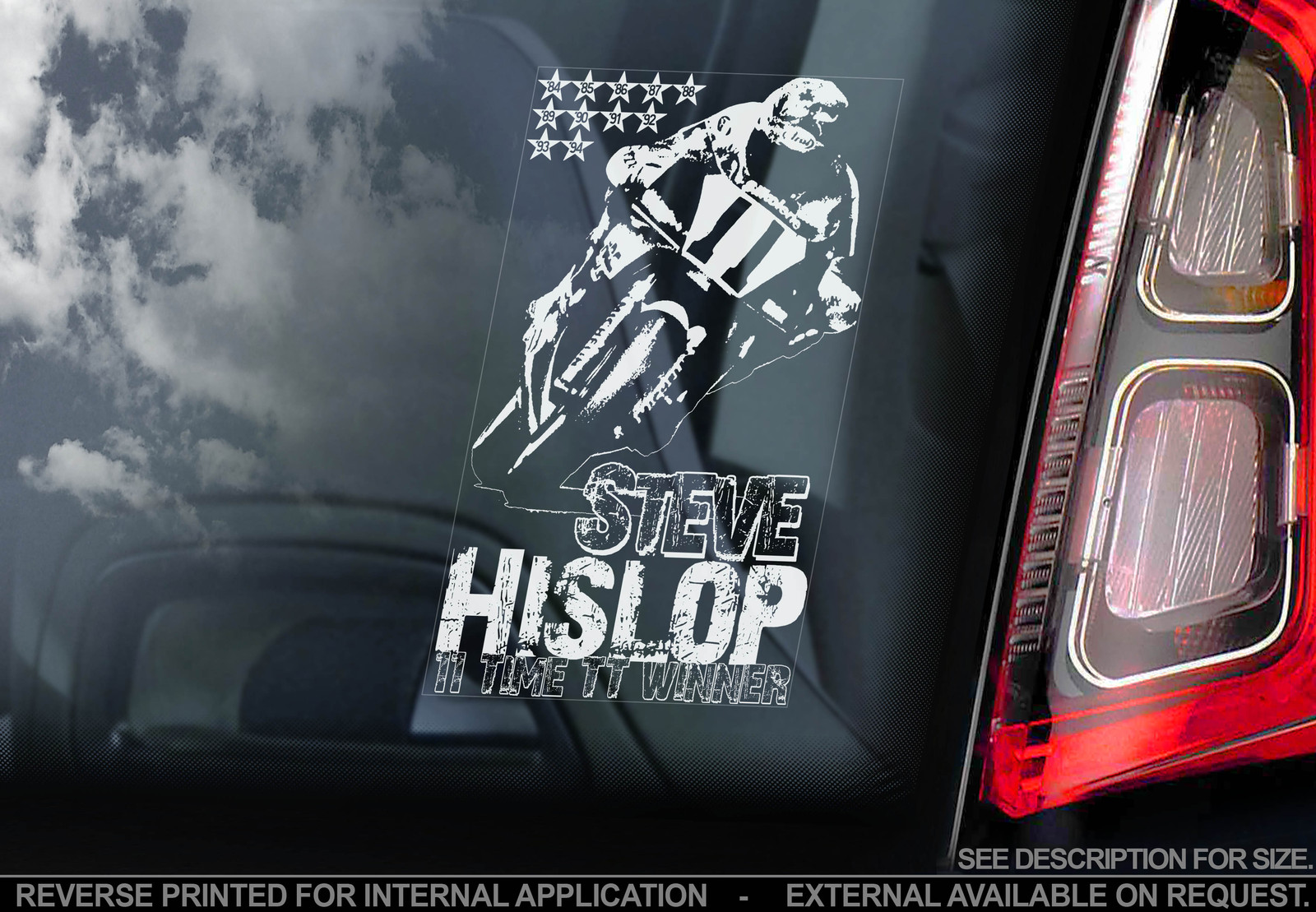 Steve 'Hizzy' Hislop - Car Window Sticker - Isle of Man TT - PROCEEDS ...