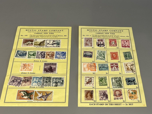 Antique Mystic Stamp Company Sheet No. 100 & 101 - Foreign Stamps | eBay