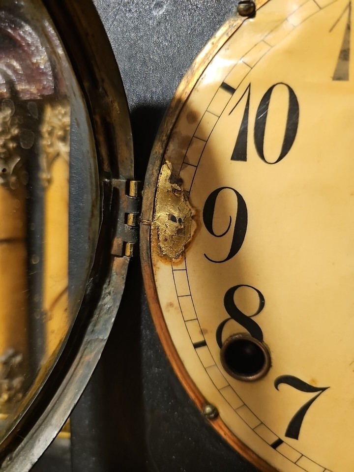 Antique William Gilbert Mantle Clock Wood Brass 3 Pillar Runs! | eBay