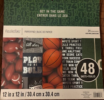 Recollections Paper Pad ‘Get In The Game’ 12x12 48 Sheets | eBay