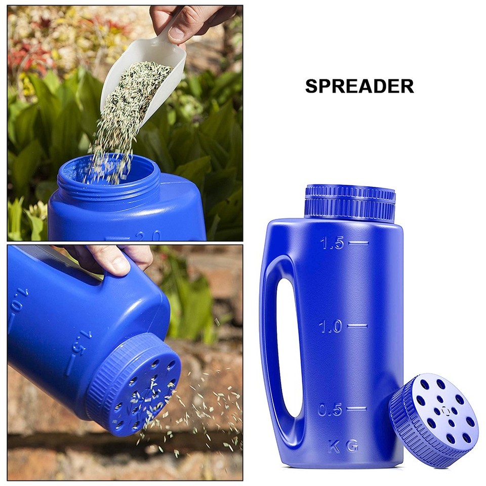 2L Plastic Hand Spreader Shaker for Seed, Ice Melt, Earth Food and ...