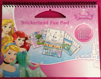 DISNEY PRINCESS STICKERLAND FUN PAD 875 STICKERS PLUS 12 PLAY PAGES | eBay
