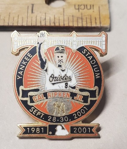 Cal Ripken jr lapel pin Baltimore Orioles hall of fame hof mlb pin 2001 ...