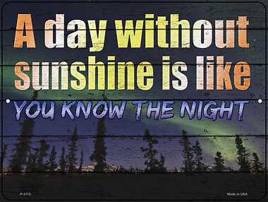 A Day Without Sunshine Is Like Novelty Metal Parking Sign P-3113 | eBay