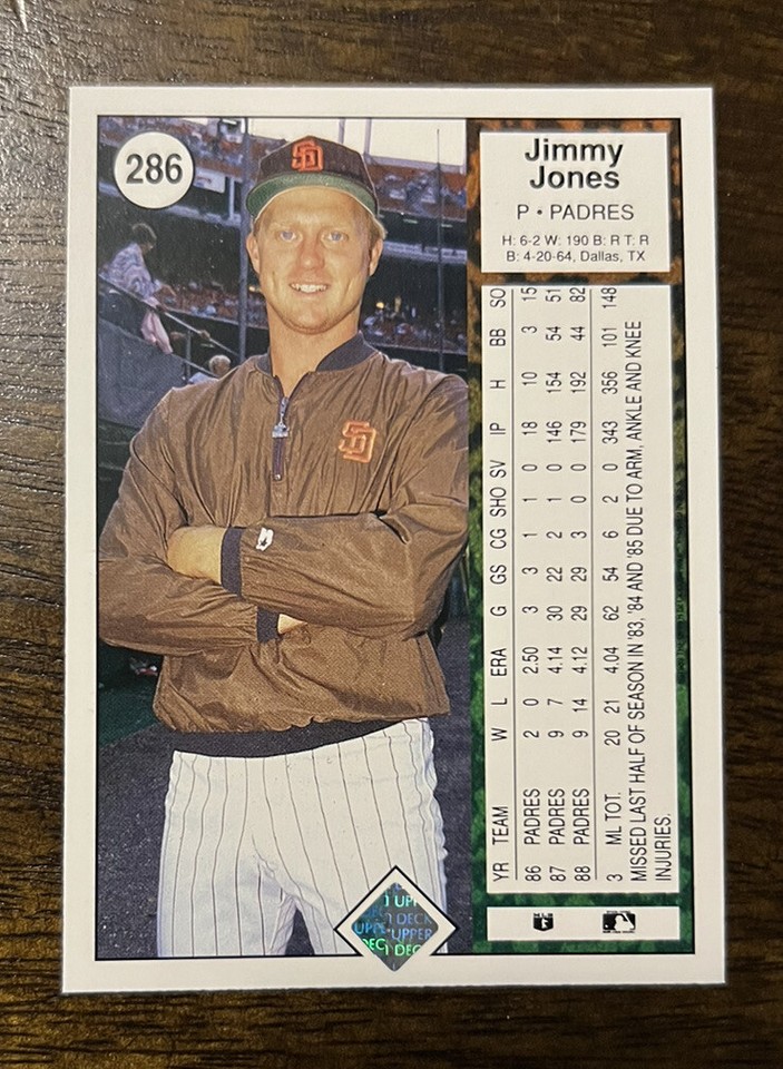 1989 Upper Deck Jimmy Jones Baseball Cards #286 | eBay