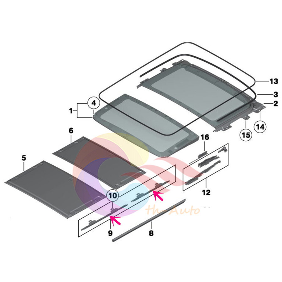4 Pieces Sunroof Guide Rail Slide Bracket 54102993888 For BMW E84 X1 ...