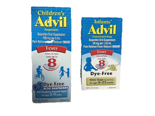 Advil Childrens/ Infants Ibuprofen Pain Reliever Fever Reducer Bundle ...
