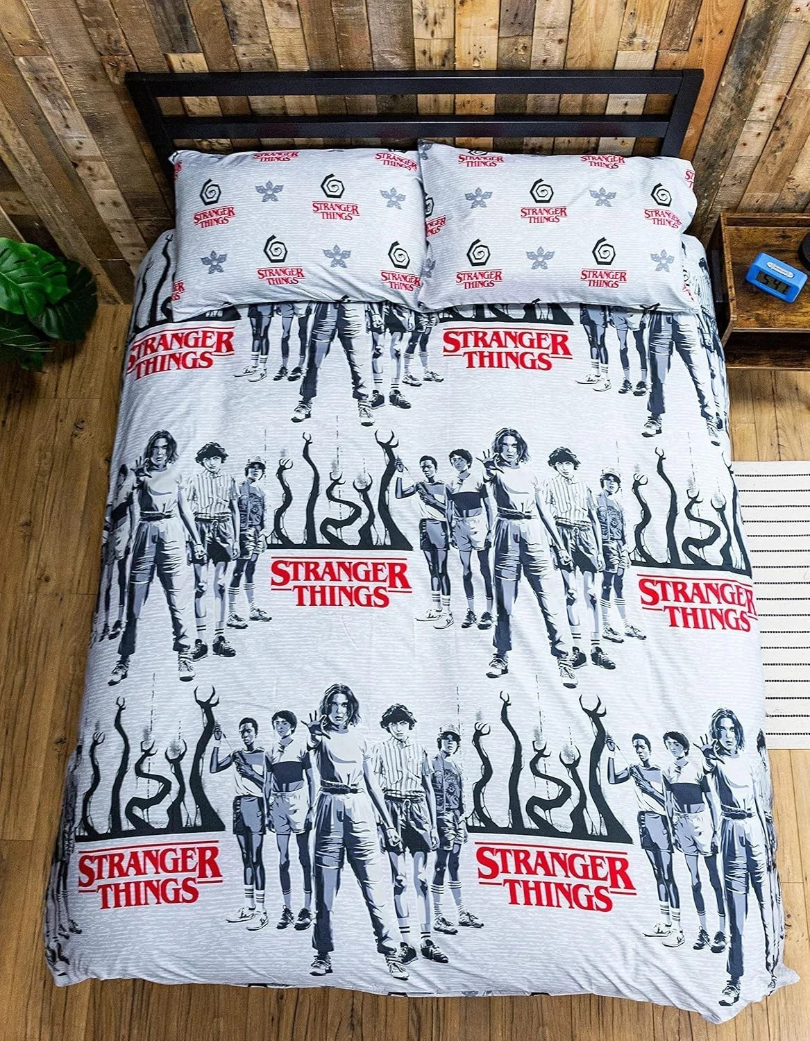 Stranger Things Double Duvet Cover Dark Side Design Grey Reversible ...