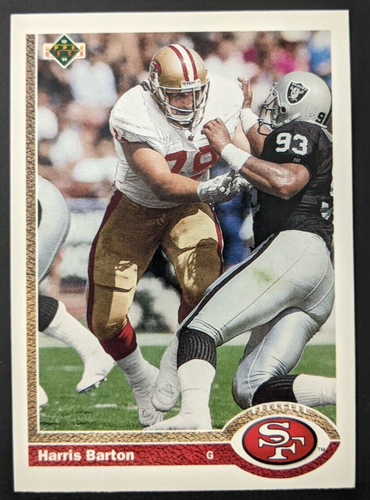 Harris Barton 1991 Upper Deck #686 Football NFL Card 1992 Hologram ...