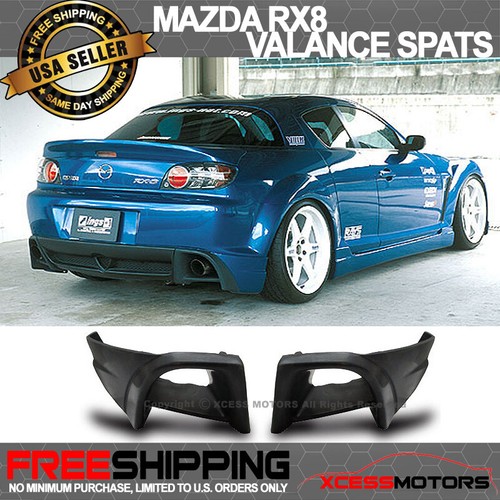 Fits 04-08 Mazda RX8 Unpainted Black PU Rear Bumper Lip 2PCS Valance ...
