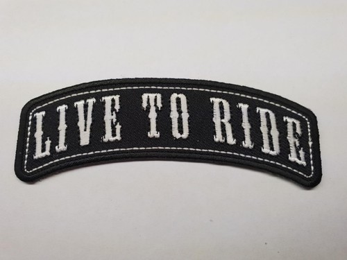 LIVE TO RIDE ROCKER Small Biker Patch Sew Iron on embroidered Vest cut ...