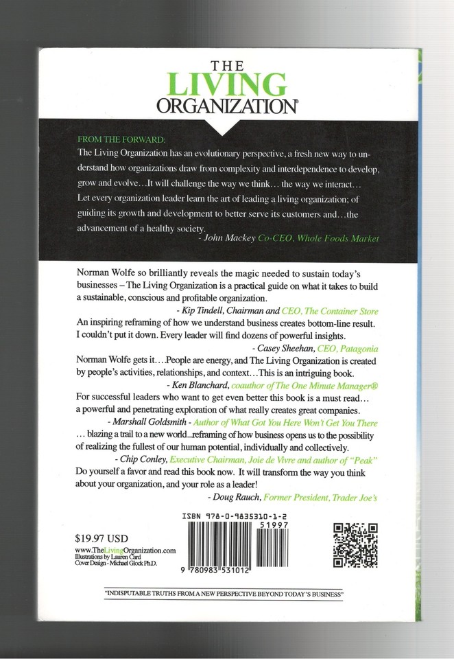 The Living Organization Norman Wolfe SIGNED Eric Hoffer Award Finalist ...