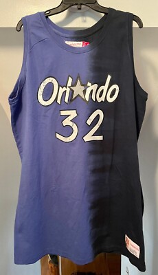 SHAQUILLE O'NEAL ORLANDO MAGIC #32 MITCHELL & NESS HWC BLUE TANK TOP SZ ...