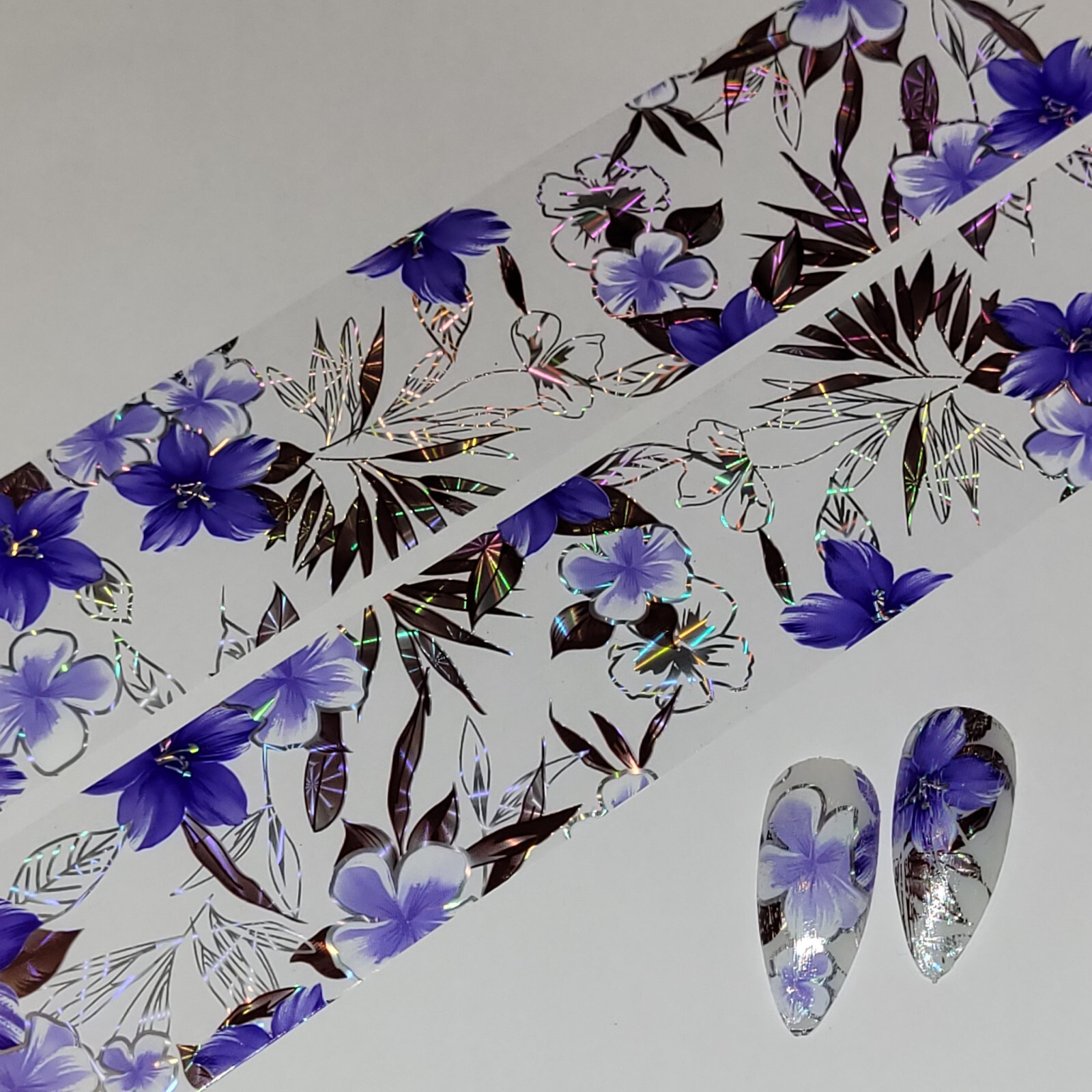 Nail Art Foils Holographic Marble Designer Decal Decor Transfer Sticker ...