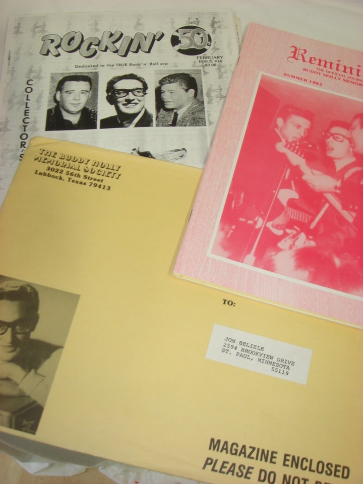 BUDDY HOLLY six US Fan Club "Reminiscing" magazines 1976-83 Bill Griggs ...