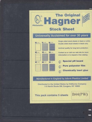 Stamp Stock Sheets Pages Double Sided 4 Row 5 Pack Black Hagner High ...