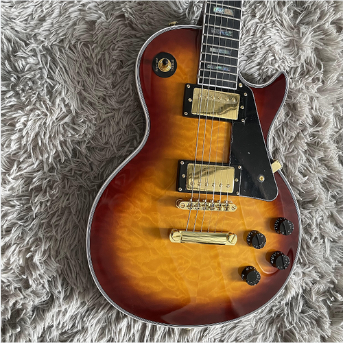 Custom Shop LP Electric Guitar Sunburst Quilted Maple Top Gold Hardware ...