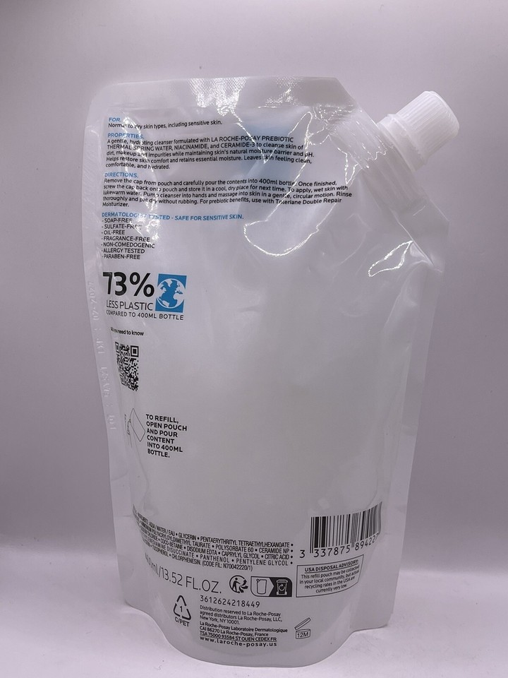 La Roche-Posay Toleriane Hydrating Gentle Cleanser Refill Pouch 13.52 ...