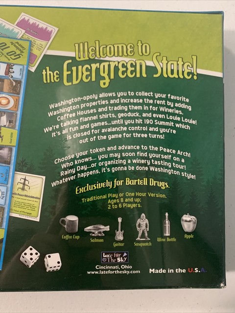 Washington-opoly a Game Celebrating The Evergreen State Bartell Drugs ...