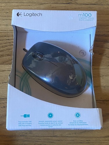 Logitech M100 Plug And Play USB Mouse Black New 97855063953 | eBay