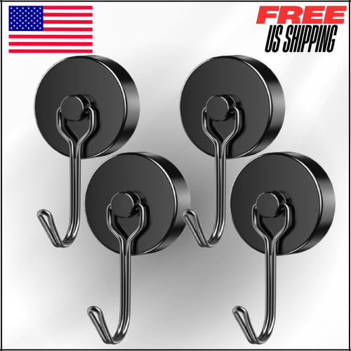 Magnetic 110Lbs Neodymium Magnet Hooks, Strong Swivel for Hanging ...