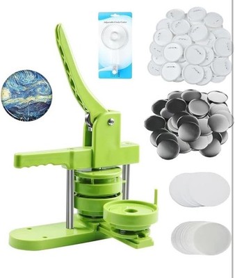 DCBadge DC-109 58mm Green Badge Making Machine Kit Button Opened Box | eBay