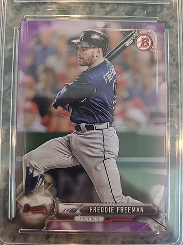#232/250 Purple 2017 Bowman #44 Freddie Freeman Dodgers GMA 9 MINT ...