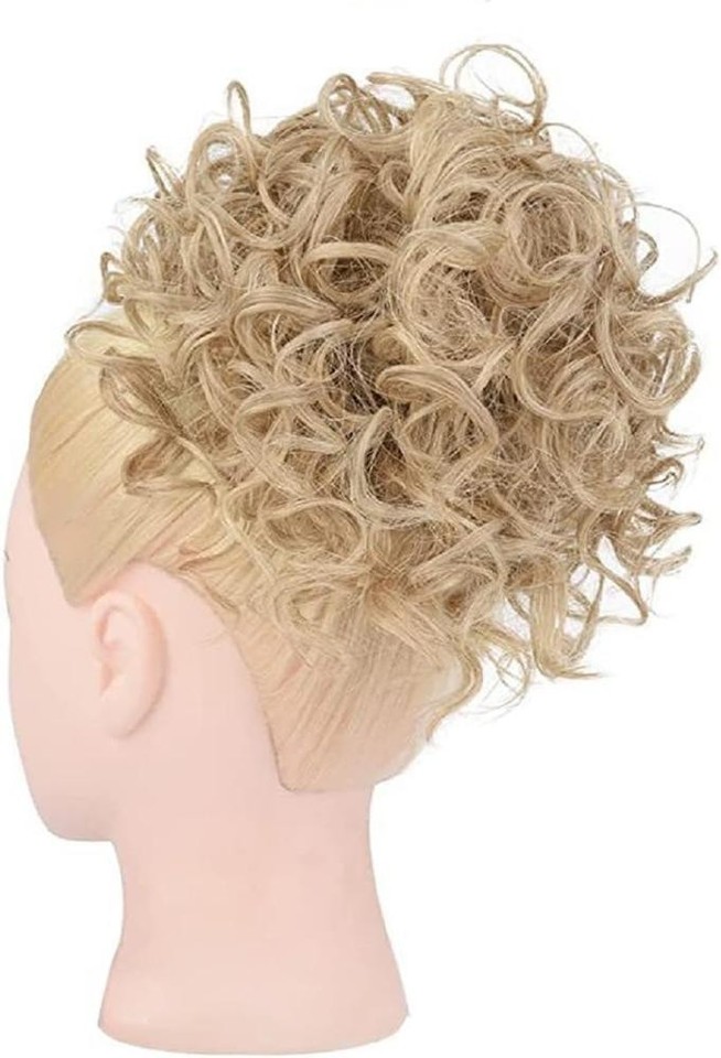 Curly Messy Bun Clips in Hair Extension Drawstring Ponytail for Women ...