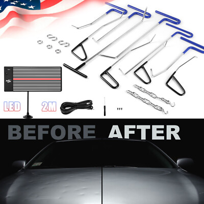 PDR 10Pcs Car Push Puller Rods Dent Removal Paintless Tools Repair ...