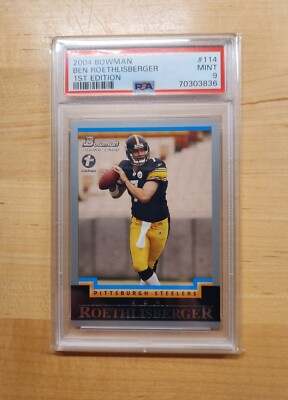 2004 Bowman 1st Edition Ben Roethlisberger Rookie PSA 9 #114 | eBay