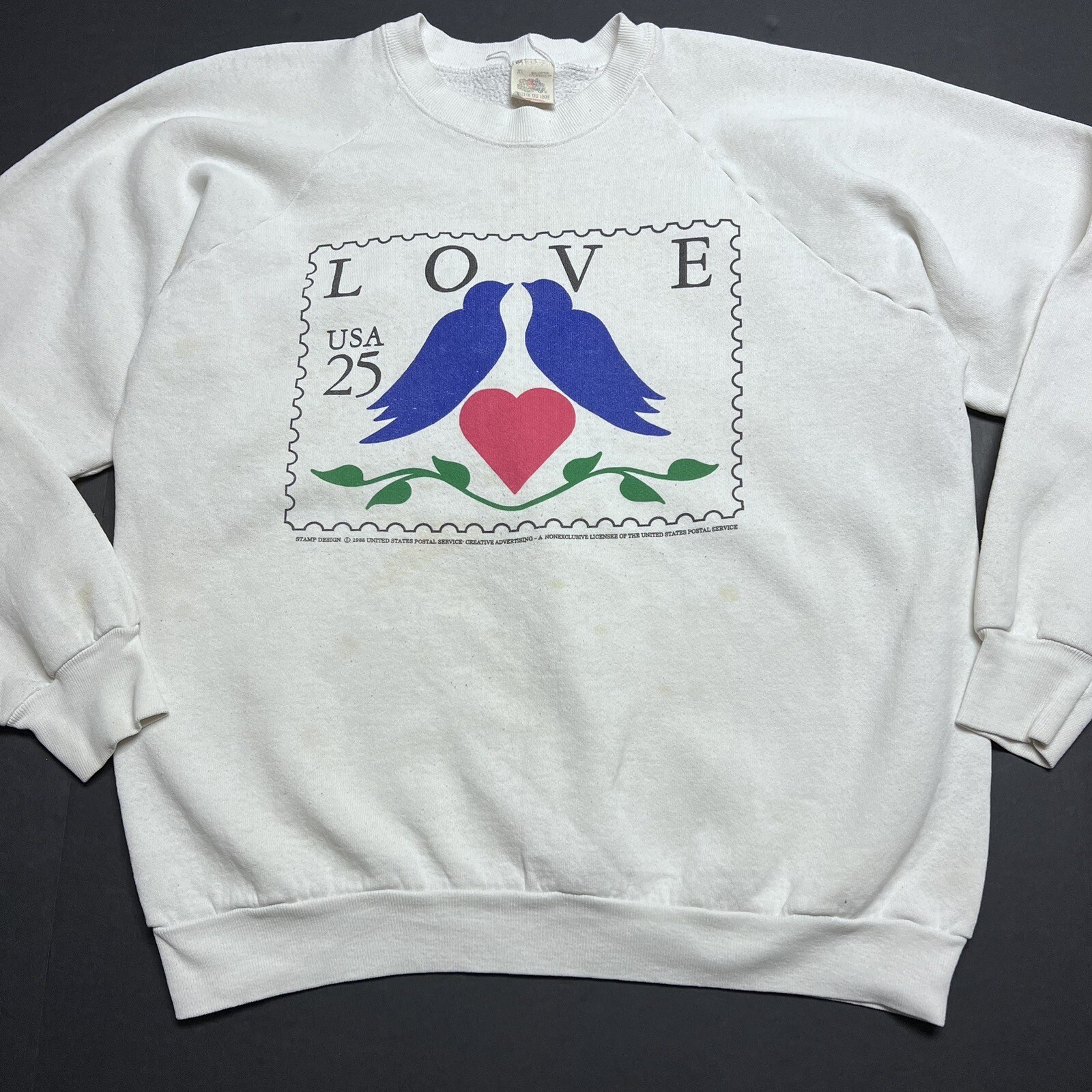 Vintage 1988 USPS Love Birds Postage Print Sweatshirt Made USA XL ...