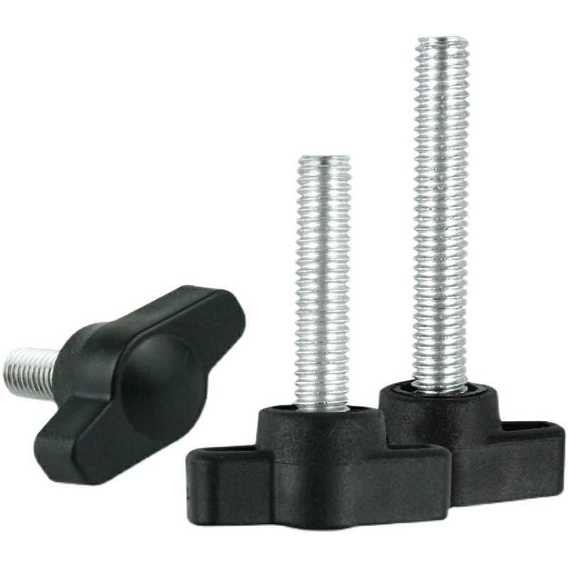 M4 M5 M6 M8 Thumb Screws With Tee Wing Knob Head Black Plastic Grip ...