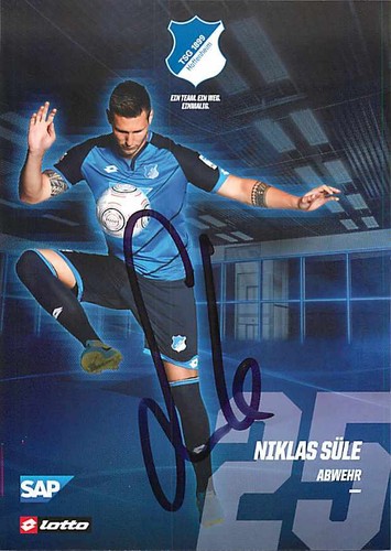 Niklas Süle Original Autogrammkarte TSG 1899 Hoffenheim - ca.10cm x 15cm | eBay