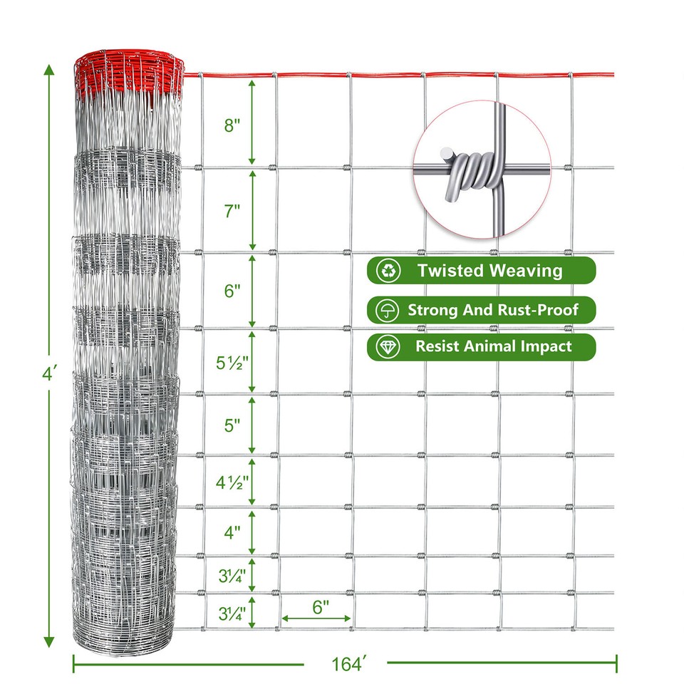 Farm Fence Filed Fence Deer Fence Goat Fence Cattle Fence 4FT & 5FT X ...
