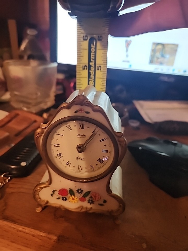 Linden Germany Vintage Windup Musical Alarm Clock Flower Pattern For ...