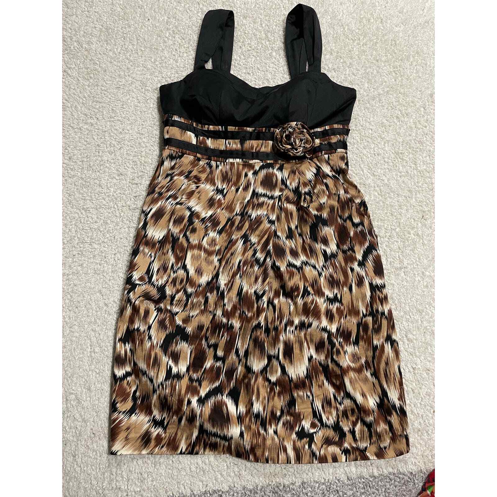 City Triangle Dress 7 Sleeveless Leopard animal Print… - Gem