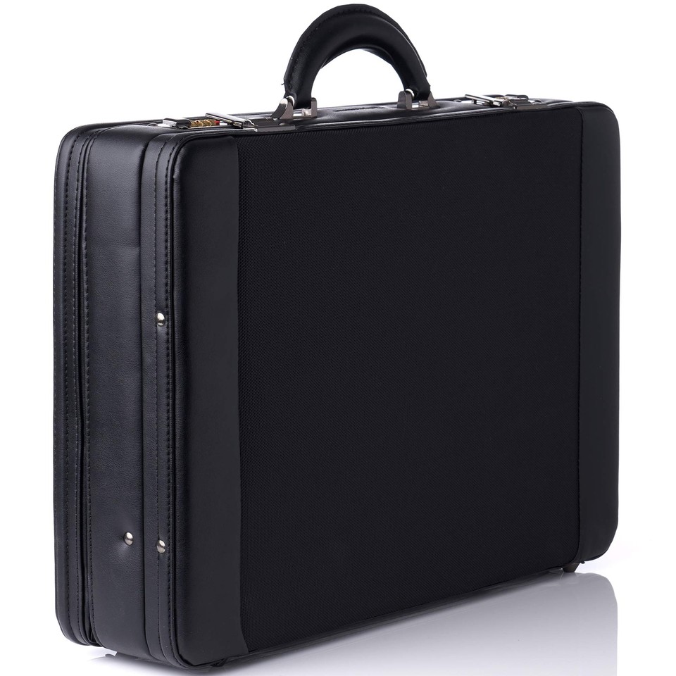 Expandable Attache Case Dual Combination Lock Hard Side Briefcase ...